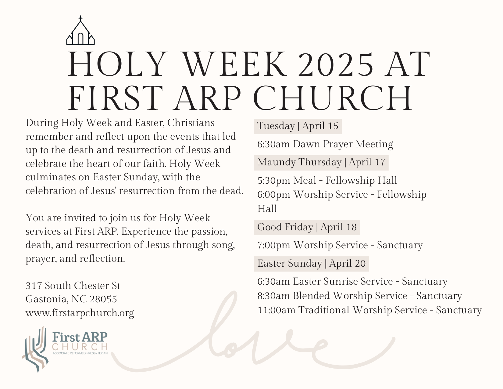 Easter Sunrise Service – First ARP Church